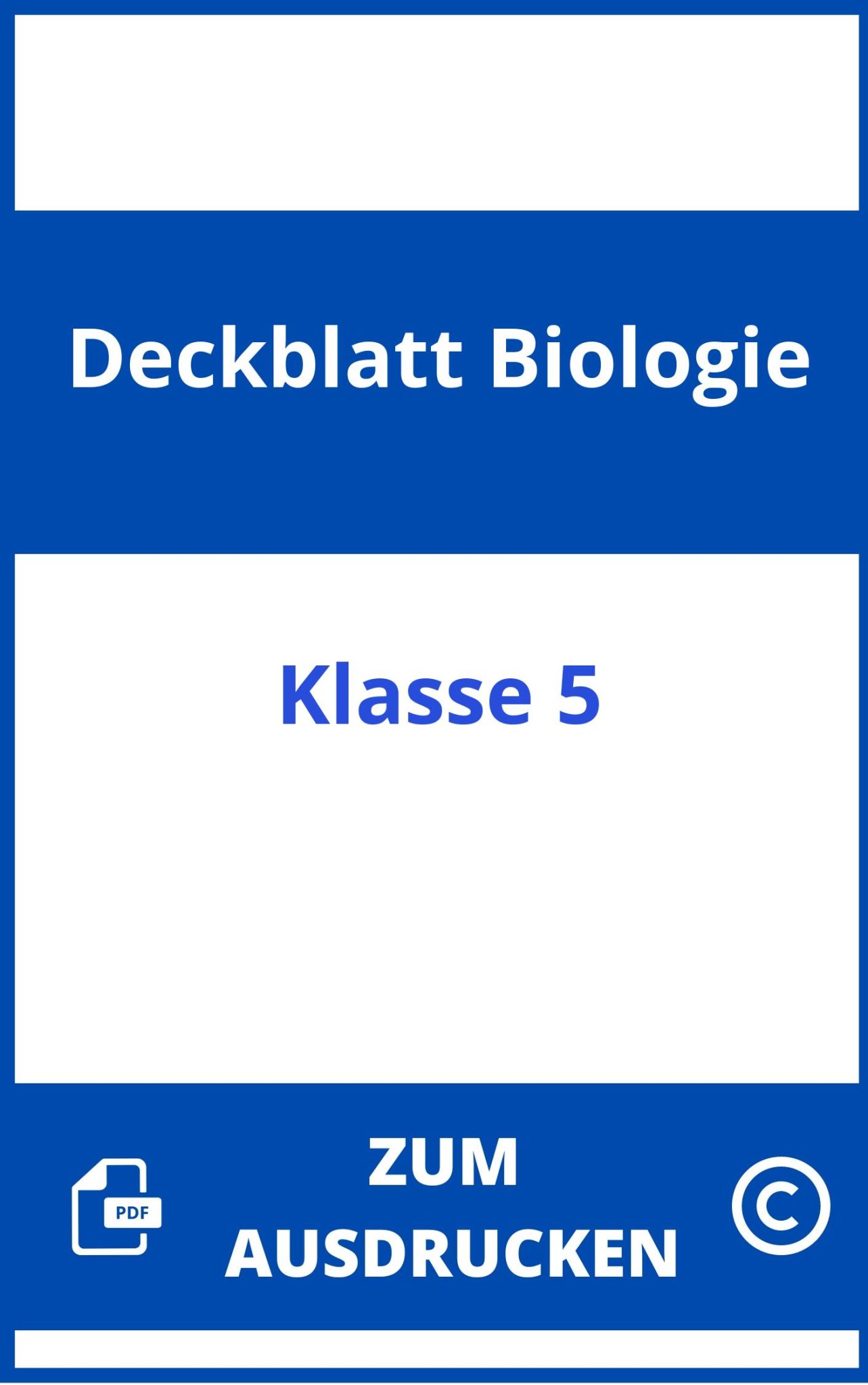 Deckblatt Biologie Klasse 7 Zum Ausdrucken